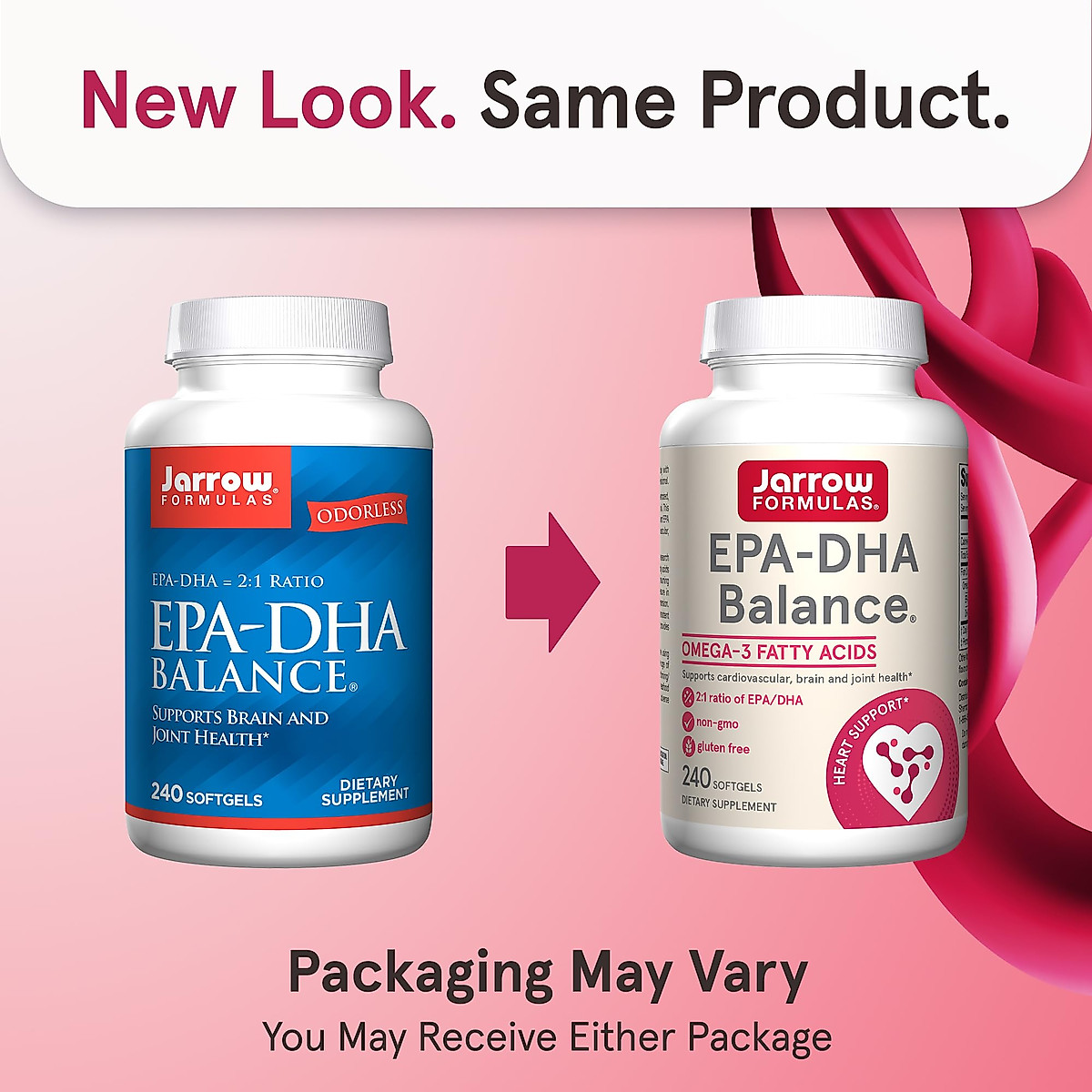 Jarrow Formulas EPA-DHA Balance, 1,200 mg Omega-3 Fatty Acids for Cardiovascular Support, 240 Softgels, 120 Day Supply