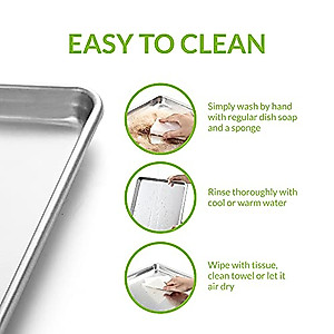Spring Chef Jelly Roll Pan - 11.2 x 15.7-inch Durable Aluminum Baking Pan - Non-Rust Baking Tray for Cookies, Meat, Vegetables, Pastries - Distributes Heat Evenly - Easy To Clean Cookie Sheet Pan