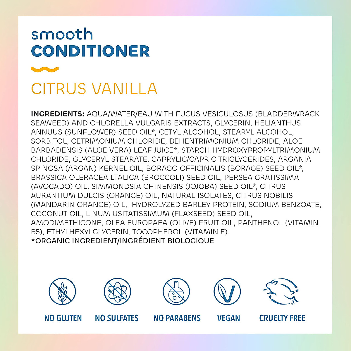 Seaweed Bath Co. Smooth Shampoo and Conditioner Set, Citrus Vanilla Scent, 12 Ounce (Pack of 2), Sustainably Harvested Seaweed, Borage and Broccoli Seed Oils, For Curly and Frizzy Fine Hair