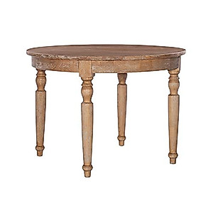 Linon Avalon Wood Round Dining Table in Light Brown