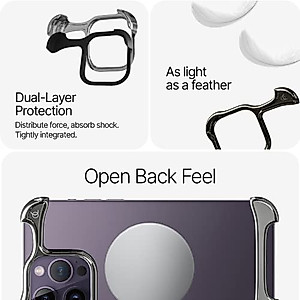 Arc Pulse Phone Case Designed for iPhone 14 Pro Max, Aerospace Grade Aluminum (Aluminum Mirror Polish Silver)