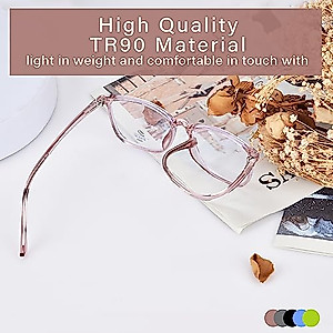 FONHCOO Blue Light Blocking Glasses Women Men TR90 Fashion Round Frame Transparent Eyewear Anti UV Glare Computer Blue light Glasses for Women Men