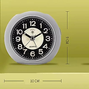 GRFIT Alarm Clocks Loud Alarm Clock with Backlight, Battery Operated, Silent Non Ticking, for Heavy Sleepers, Bedrooms, Bedside Table Bedside Clock (Color : Brass)