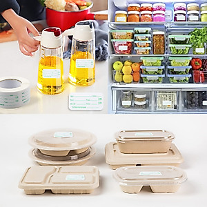 CZWESTC 1200 Pcs Food Storage Labels for Home and Restaurant, Removable Food Refrigerator Freezer Date Stickers Easy Clean, Adhesive Kitchen Labels for Containers and Jars( 2 x 1 inch)