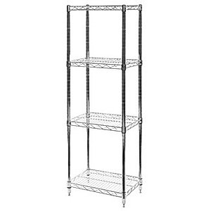 Shelving Inc. 12" d x 18" w x 64" h Chrome Wire Shelving with 4 Tier Shelves, Weight Capacity 800lbs Per Shelf