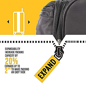 LUCAS Designer Luggage Collection - 3 Piece Softside Expandable Ultra Lightweight Spinner Suitcase Set - Travel Set includes 20 Inch Carry On, 24 Inch & 28 Inch Checked Suitcases (Black)