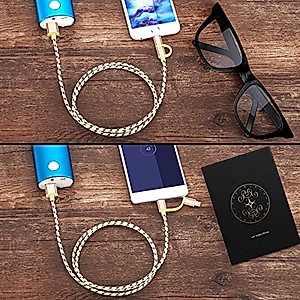 Multi Charging Cable 6.5Ft/2M MFi Certified 2Pack USB A to Lightning/Micro USB Cables 2 in 1 Nylon Braided Charge and Sync Charger Cord for iPhone, iPad/iPod, Huawei, Nexus, Nokia, Sony, HTC & More