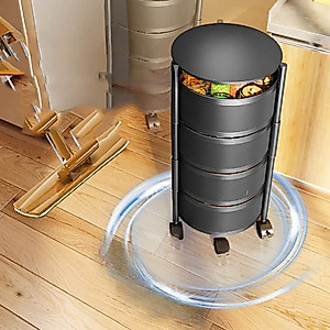 JYDQM Multi-Layer Kitchen Storage Rack Rotating Basket cart Vegetable and Fruit Rack Kitchen Bathroom Storage Rack (Color : E, Size : 90cm*34cm)