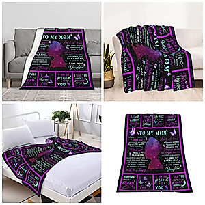 KJACGAD Birthday Gifts for Mom from Daughter, Mothers Day Mom Gifts from Daughters, Mom Birthday Gifts from Daughters, Best Mom Ever Gifts Throw Blankets 60"x 50"