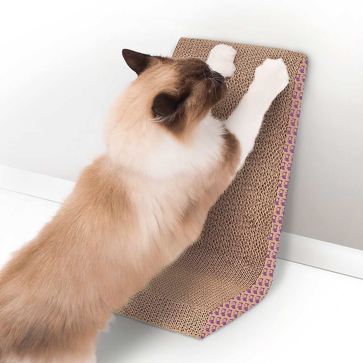 SmartyKat Scratch Ladder Angled Corrugated Cat Scratcher, Catnip Infusion Technology - Brown, One Size