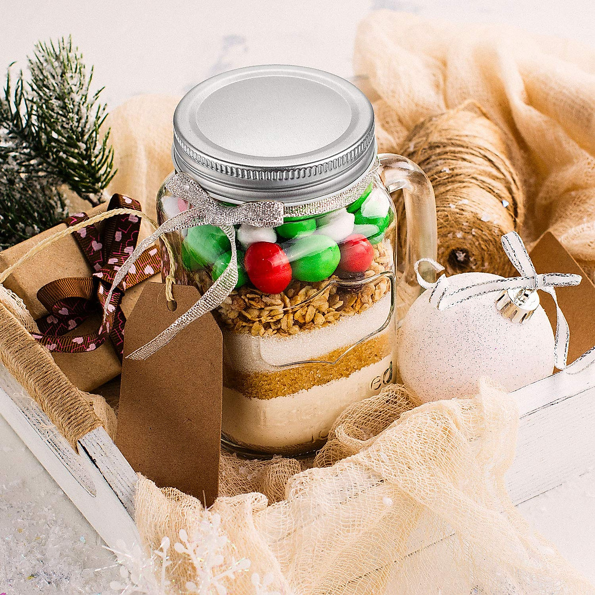 Chuangdi 30 Packs Mason Jar Lids Regular Mouth Leak Proof Secure Mason Storage Solid Caps (Silver)