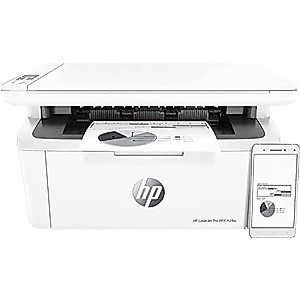 HP Laserjet Pro MFP M29w Wireless All-in-One Monochrome Laser Printer, Mobile Printing, 19ppm, Auto-On/Auto-Off, LCD Control Panel, Print Scan Copy, White, Durlyfish USB Printer Cable