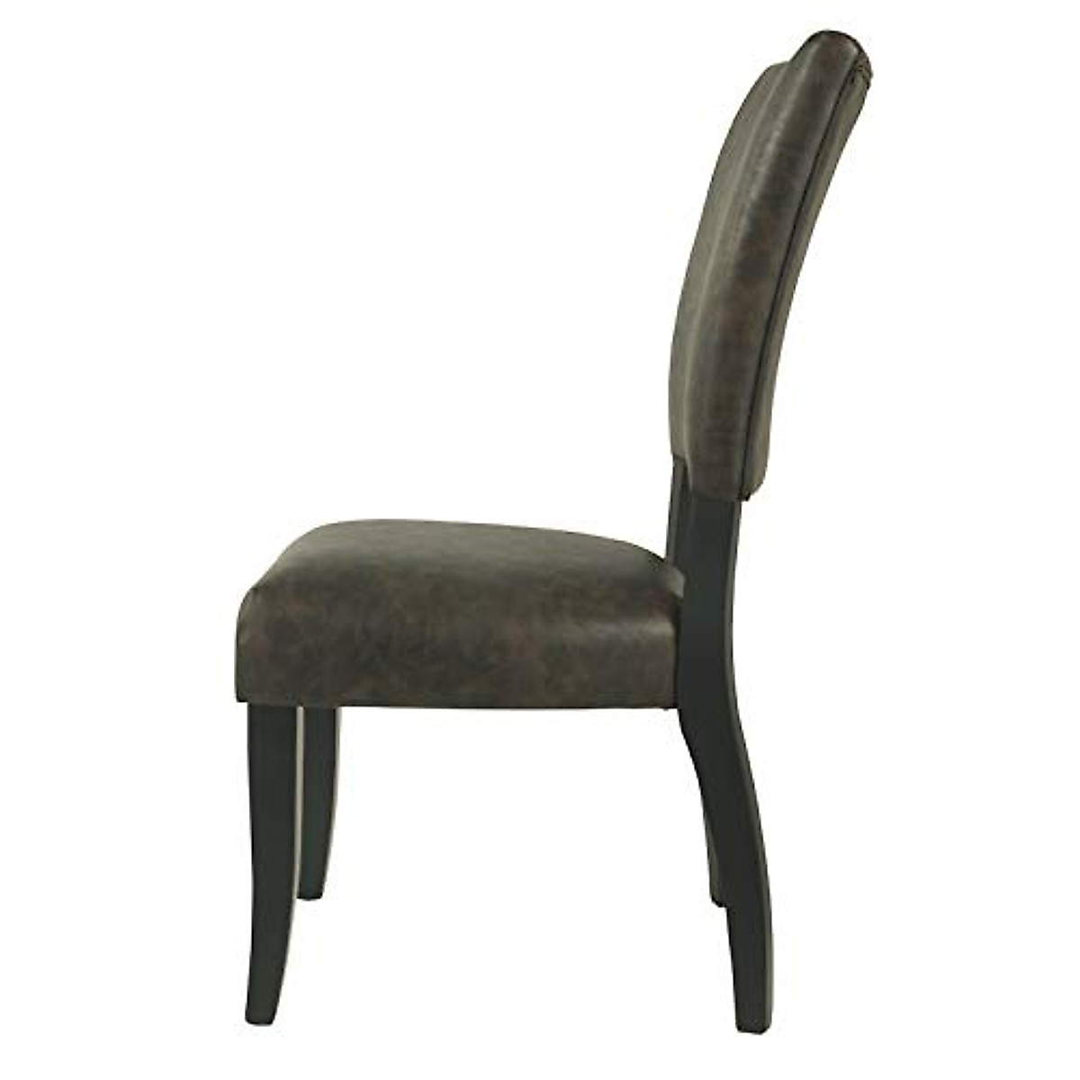 Signature Design by Ashley Sommerford Urban Farmhouse Faux Leather Upholstered Dining Chair, 2 Count, Dark Brown