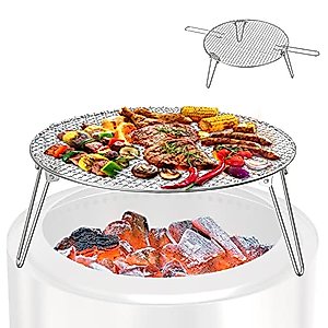 Grill Grate for Solo Stove Bonfire, 19.5 Inch Round Grill Grate with 3 Detachable Legs , Stainless Steel Fire Pit Cooking Grate Raised Top Grate for Bonfire Stove