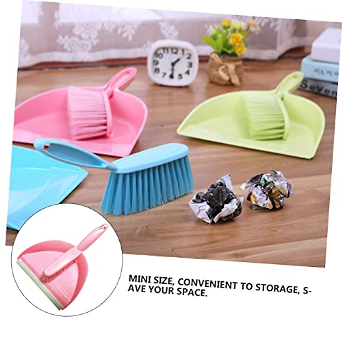 Healeved 2pcs Mini Broom Dustpan Set Mini Tools Desktop Broom Mini Desk Broom Cleaning Tools Small Clean Broom Brush Keyboard Cleaning Tool Mini Dust Pan Small Dustpan Brush Plastic