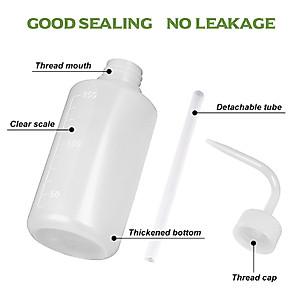 WZPB Wash Bottle Squeeze Bottle 250ml, 4Pcs Rinse Bottle Watering Tools, Plastic Squeeze Washing Bottle, Irrigation Squeeze Sprinkling Can Wash Plant Bottle (250ml / 8OZ)