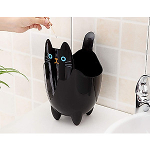 123Arts Cute Cartoon Cat ABS Table Bathroom Trash Can Storage Bucket