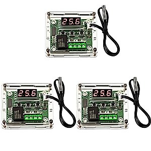 DaFuRui 3Pack W1209 Digital Temperature Controller Module，W1209 Temperature Controller Board Case with Waterproof NTC Probe -50~110℃ DC 12V Electronic Temp Control Module Switch