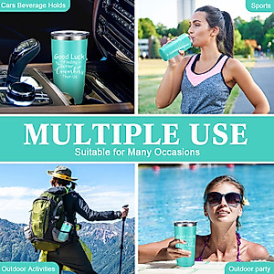 4 Pcs Going Away Gift for Coworker Farewell Gifts Coworker Leaving Gifts New Job Luck Gifts for Colleagues, Women, Friends, 20 oz Tumbler Beads Farewell Bracelet Gift Card Gift Box (Classic Green)