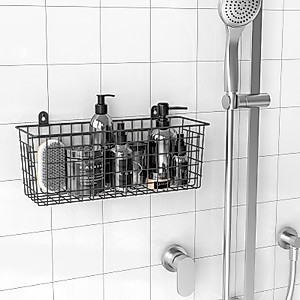 MaraFansie [Extra Large] Wire Basket 2-Pack Hanging Wall Organizer Cabinet Storage Basket Wall Mounted Shelves Rustic Farmhouse Decor for Home Kitchen Bathroom, BLACK