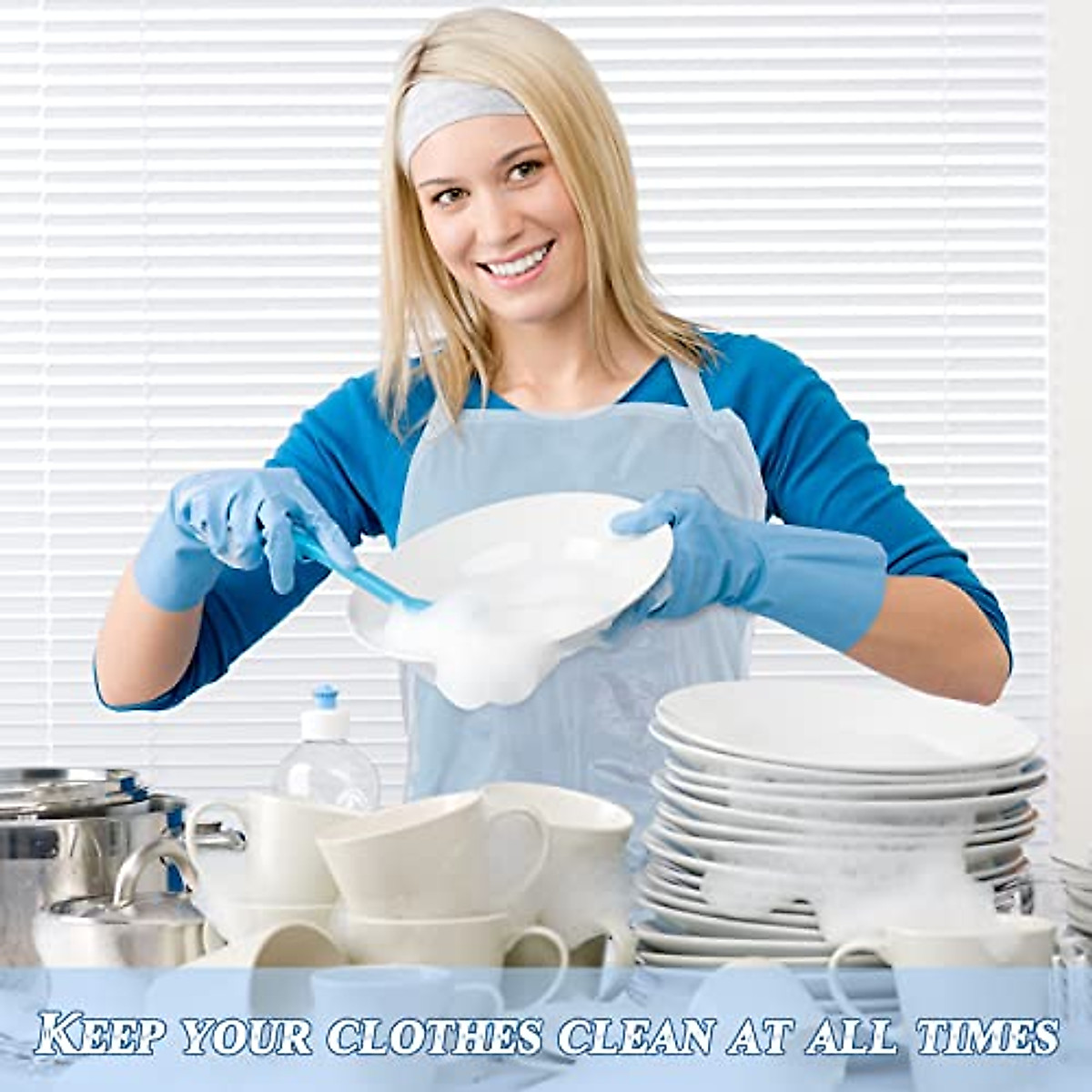 3 Pieces Heavy Duty Transparent PVC Waterproof Aprons Unisex 47 Inches Clear Plastic Aprons Vinyl Aprons for Dishwashing Cooking Grooming Cleaning Butcher Work