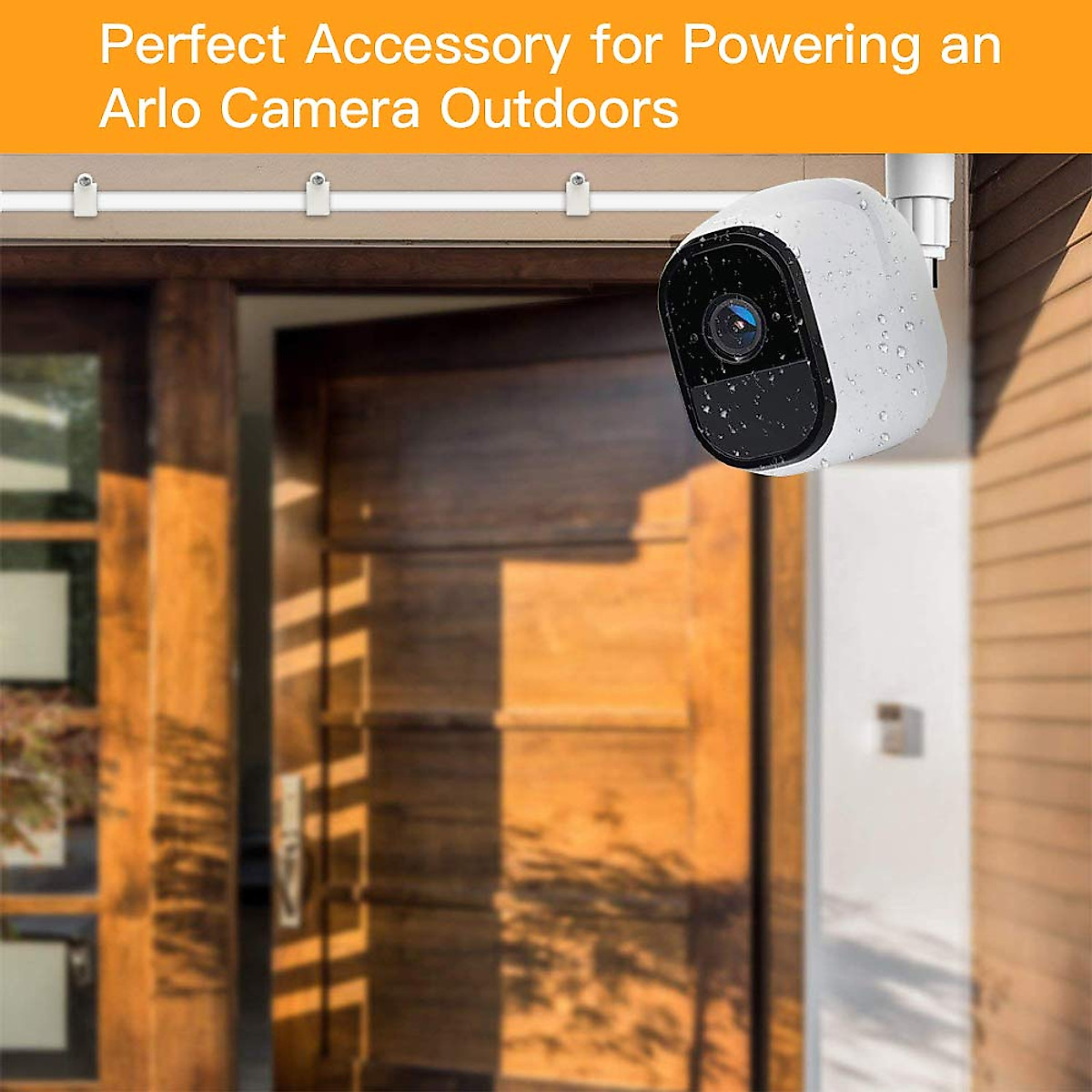 FARSAIL 2-Pack 10Feet/3m Power Cable and Charger Adapter for Arlo Pro & Pro 2 and Arlo Go, Weatherproof Outdoor Indoor, Solved The Need to Constantly Charge Batteries