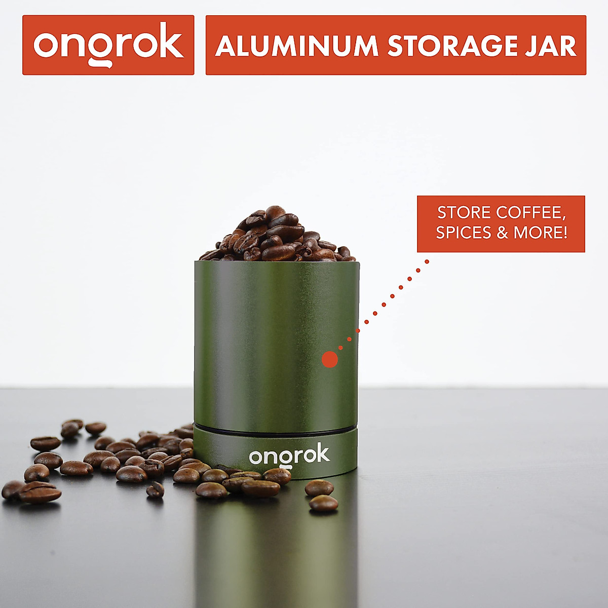ONGROK Aluminum Storage Container, 180ml, Air Proof Jar to Preserve Smell and Aroma