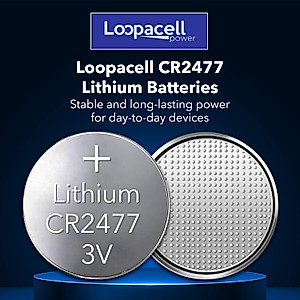 LOOPACELL CR2477 3V Lithium Cell - Replacement for Panasonic CR2477 3V Lithium Cell Battery (Pack of 5)