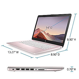 2021 Newest HP Premium 14 inch HD Laptop, Intel Dual-Core Processor Up to 2.6GHz, 4GB RAM, 64GB eMMC Storage, Webcam, Bluetooth, HDMI, Wi-Fi, Rose Pink, Windows 10 with 1 Year Microsoft 365 (Renewed)