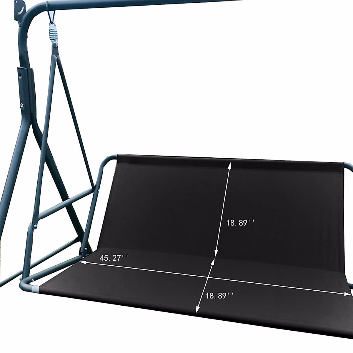 JEWELTH Replacement Swing Seat Cover, 600D Oxford Cloth Waterproof 2/3 Seat Patio Swing Seat Replacement Covers for Outdoor Porch Garden Yard Swings (Black/45.27’’x18.89’’x18.89’’)