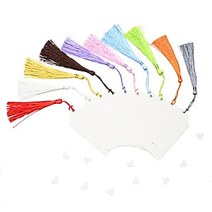 Makhry 100 Pcs Bookmarks for Women Thank You Gift Tags Book Markers with Tassels Inspirational Bookmarks Book Lovers Gifts for Women Girls Teens Students Theachers Graduations(White&Red)