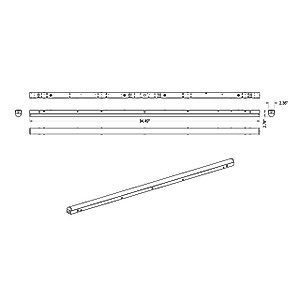 RAB SR8 8 ft. LED Strip Fixture, Field Adjustable Power and Color Temperature, 3500K/4000K/5000K, 40/50/60W, 8986 Lumens, 0-10V Dimmable, 120-277V, Surface Mount