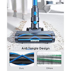 Lubluelu 23Kpa Cordless Vacuum Cleaner,Lightweight Vacuum with 225W Brushless Motor,Max 45 Min Runtime,Cordless Vacuum with Anti-Tangle Brush for Hardwood Floor Carpet Pet Hair Car Cleaning