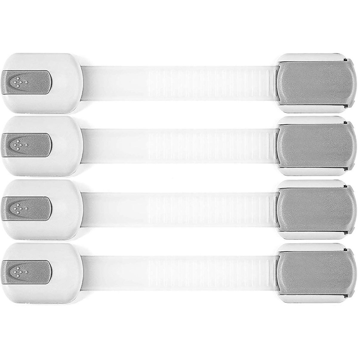 4-Pack Child Safety Cabinet Locks | No Tools | Baby & Child Proof Drawers, Cabinets, Oven, Toilet Seat, and More | Multi-Purpose Use | No Drilling Needed | Super Strong Adhesive (4 Pack Grey)