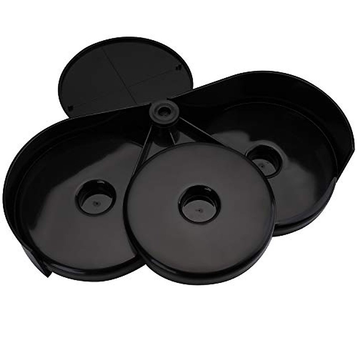 Suwimut 2 Pack 3 Tier Bar Glass Rimmer Bartender Tool with Sponge, Black Plastic Sugar Salt Glass Rimming with 3 Swing Out Trays for Margarita and Cocktail