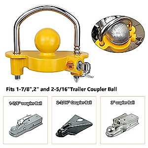 Cenipar Trailer Hitch Lock Set 5/8 Inch, 1/2 Inch Hitch Dog Bone Pin Lock Trailer Coupler Lock and Universal Coupler Lock Fits Class III IV Hitches Towing Locks