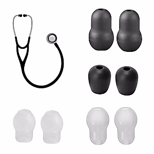 4 Pairs 3 Sizes(L,M,S) Littmann Stethoscope Replacement Ear Tip Piece, 6Pcs Littmann Stethoscope Accessories Spare Parts Soft Earplug Earbud Large Small Middle, 2Pcs MDF ADC Stethoscope Ear Cover Bud