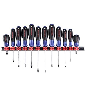WORKPRO Magnetic Screwdrivers Set, Phillips & Flat & Slotted & Torx Screwdriver Tools Set with Organizer, Professional Repair Tool Kit for Industrial Household Mechanics(12-Piece)