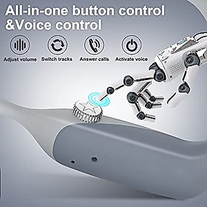 HCMOBI Open Ear Comfort Headphones, Soft Silicone and Skin Friendly, Air Conduction Headsets, 10H Playtime with Mic, Hi-Fi Stereo, ENC Noise Reduction, IP45 Waterproof, for Running, Workout, Cycling