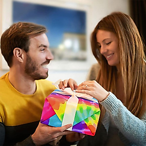 Bolsome Colorful Tie Dye Wrapping Paper Rainbow Gift Wrap Paper for Birthday Christmas Baby Shower DIY Craft, 19.7 x 27.6'', Folded Flat, 12 Sheet