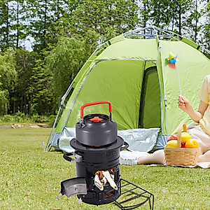 REDCAMP Rocket Stove Wood Burning Portable for Cooking, Camping Wood Stove with Canvas Storage Bag for Emergency, Survival, BBQ, RV