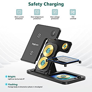 Wireless Charging Station for Apple Multiple Devices - 4 in 1 Charger Station Stand Dock for Apple Watch Series 7 6 SE 5 4 3 2 & Airpods Apple Pencil iPhone 13 12 11 Pro X XR 8 iwatch with Adapter