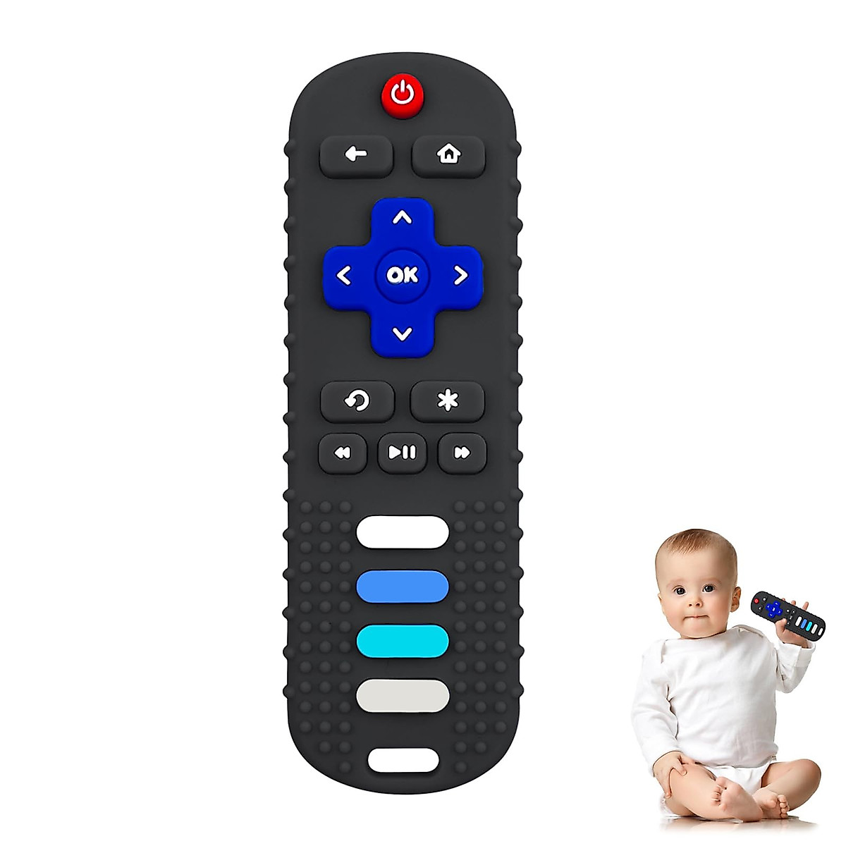 YAPROMO Baby Teething Toys,2 Pcs TV Remote Control Shape Teether Toys,Food Grade Silicine Chew Toy