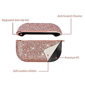 Casewind AirPod Pro Case,AirPods Pro Case,AirPods Pro Case Cover Bling Glitter Cute Full Protective Hard Shockproof Keychain Ring for Women Girl Men AirPod Pro Charging Case,Front LED Visible,Pink