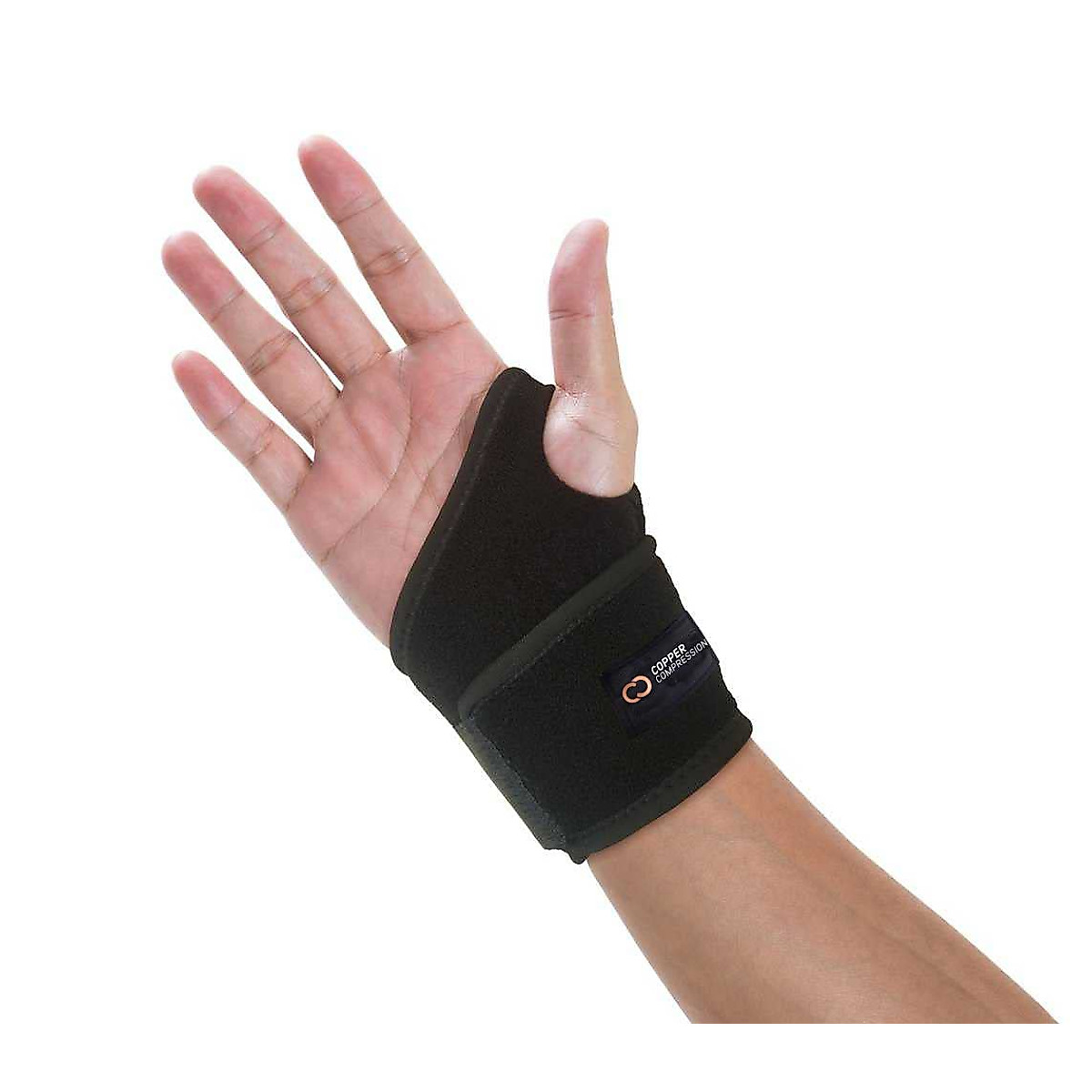 Copper Compression Wrist Wrap - Copper Infused Orthopedic Support - Adjustable Splint for Pain Relief, Arthritis, Sports Injury Fits Men & Women - For Both Right & Left Hands - One Size - Pack of 1