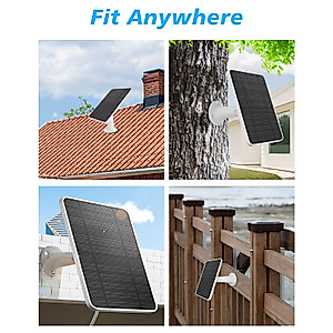 Solar Panel Charger Compatible with Arlo Pro 5S/Pro 4/Pro 3/Pro 3 Floodlight/Ultra/Ultra 2 Camera, 6V 4.5W Solar Panels Charging IP65 Weatherproof w/ 9.8ft Charging Cable Adjustable Wall Mount, 4 Pack