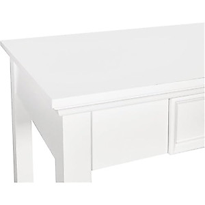 New Classic Furniture Tamarack Solid Wood Writing Desk with Drawer, White