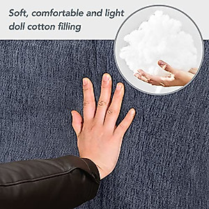 HAUSHECK L-Shaped Convertible Sectional Couch with Reversible Chaise Lounge,Chenille Fabric, Comfortable Cushions, Metal Leg, 2 Pillows Included, Mid-Century Modern Sofa for Living Room, Small Space