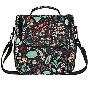 Hap Tim Lunch Box for Women & Men, Insulated Lunchbox for Adults, Reusable Lunch Bag for Work, Picnic or Travel, Black Floral (16050-BF)