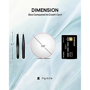 OMIRO 10X & 25X Magnifying Mirrors with Two Eyebrow Tweezers Kits, 3.5" Two Suction Cups Magnifier Set for Travel (Pink)